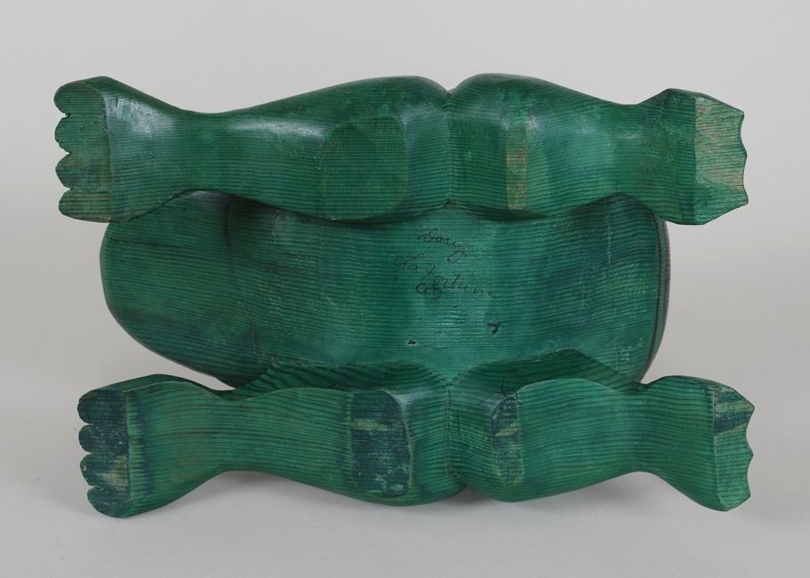 Coast Salish Frog Bowl Carved by Doug LaFortune 11 1/2" L. 7 1/2" W. 6 ...