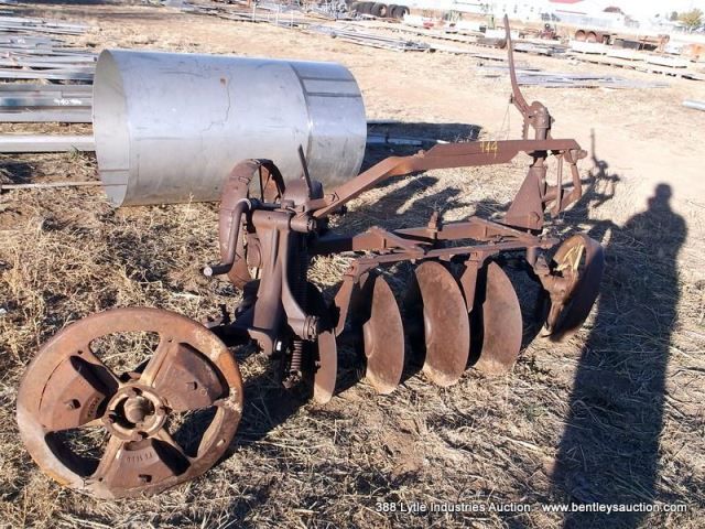 OLD STEEL WHEELED ONE-WAY DISC PLOW