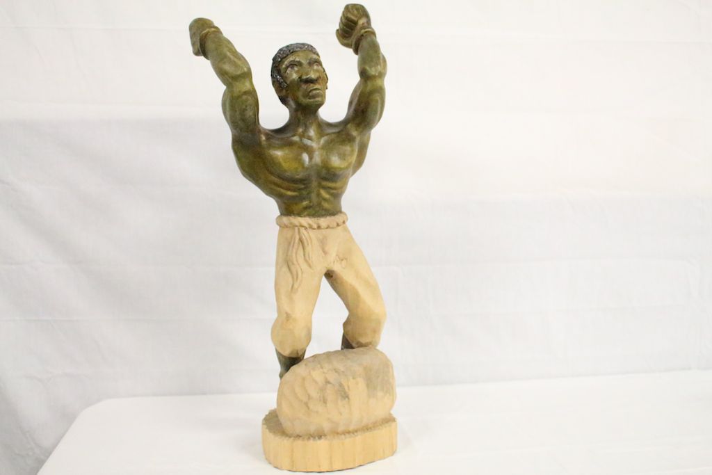 Hand Carve Strong Man Statue