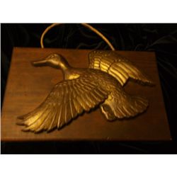 Large Brass Duck Plaque