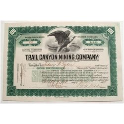 Trail Canyon Mining Stock signed by Tasker Oddie