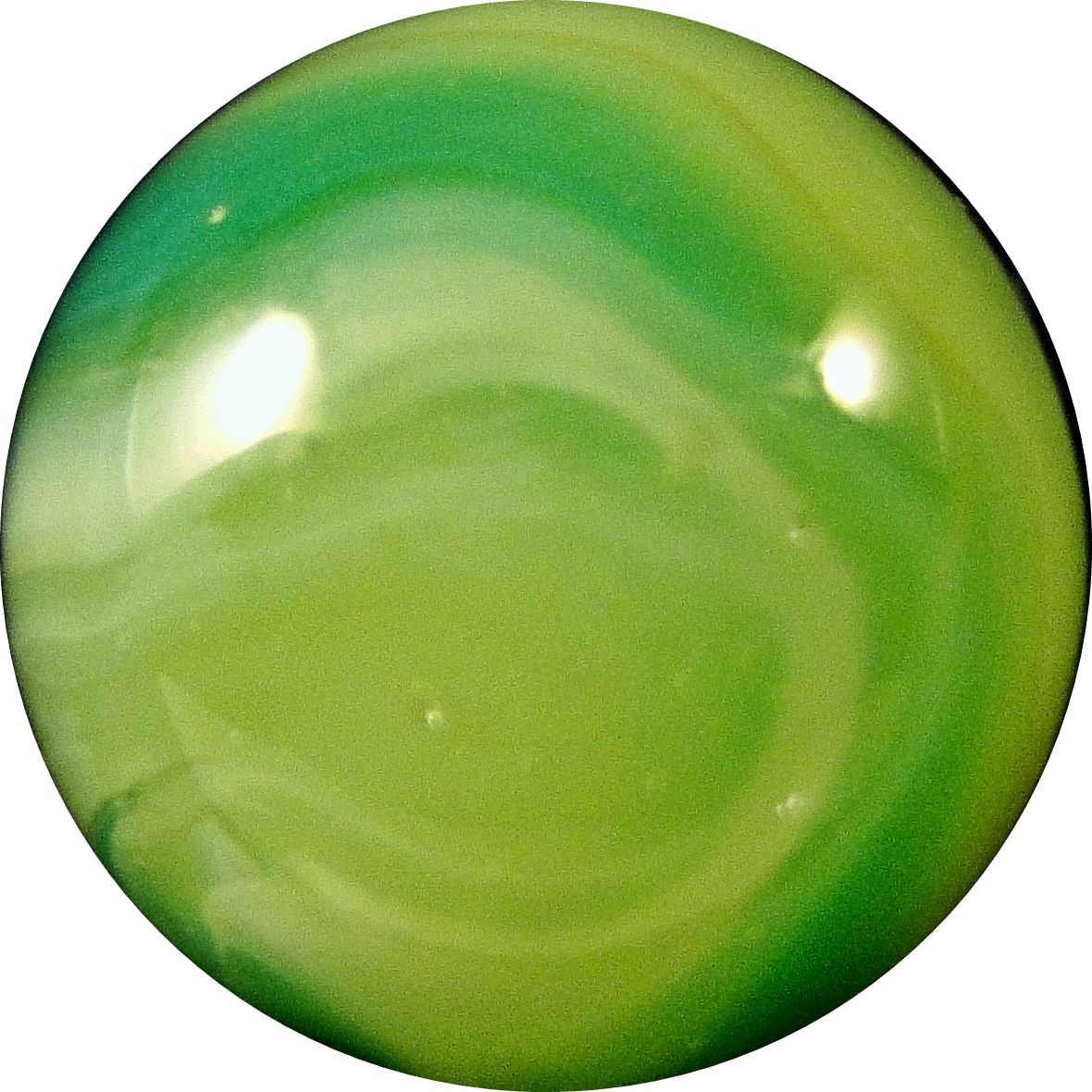 Marbles: Lot 104. Akro Agate Company. Limeade. 5/8". Mint 9.8