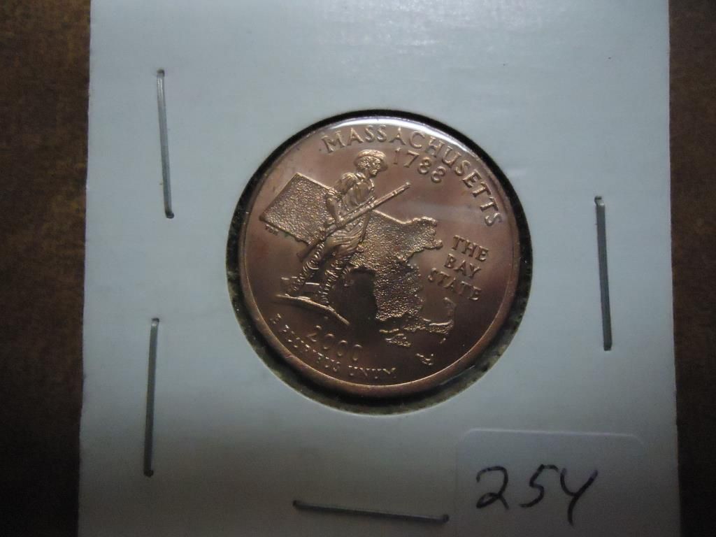 ERROR 2000-D MASSACHUSETTS QUARTER MISSING REV.