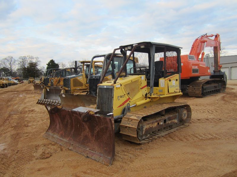 NEW HOLLAND DC80 CRAWLER TRACTOR, S/N 13141278, 6 WAY BLADE, CANOPY ...
