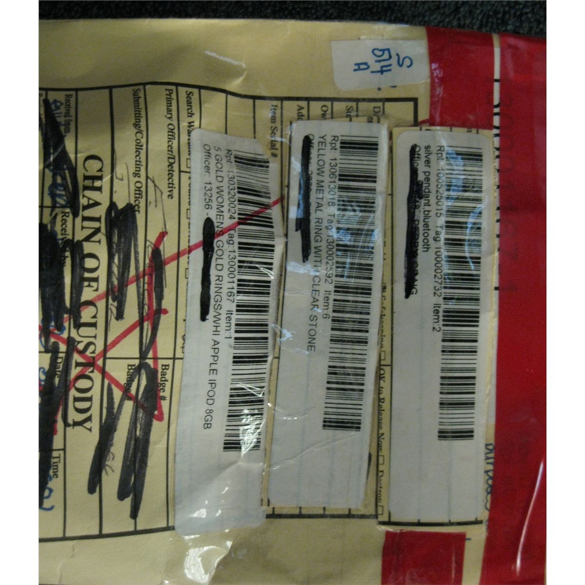 Manila Evidence Envelope Sealed,