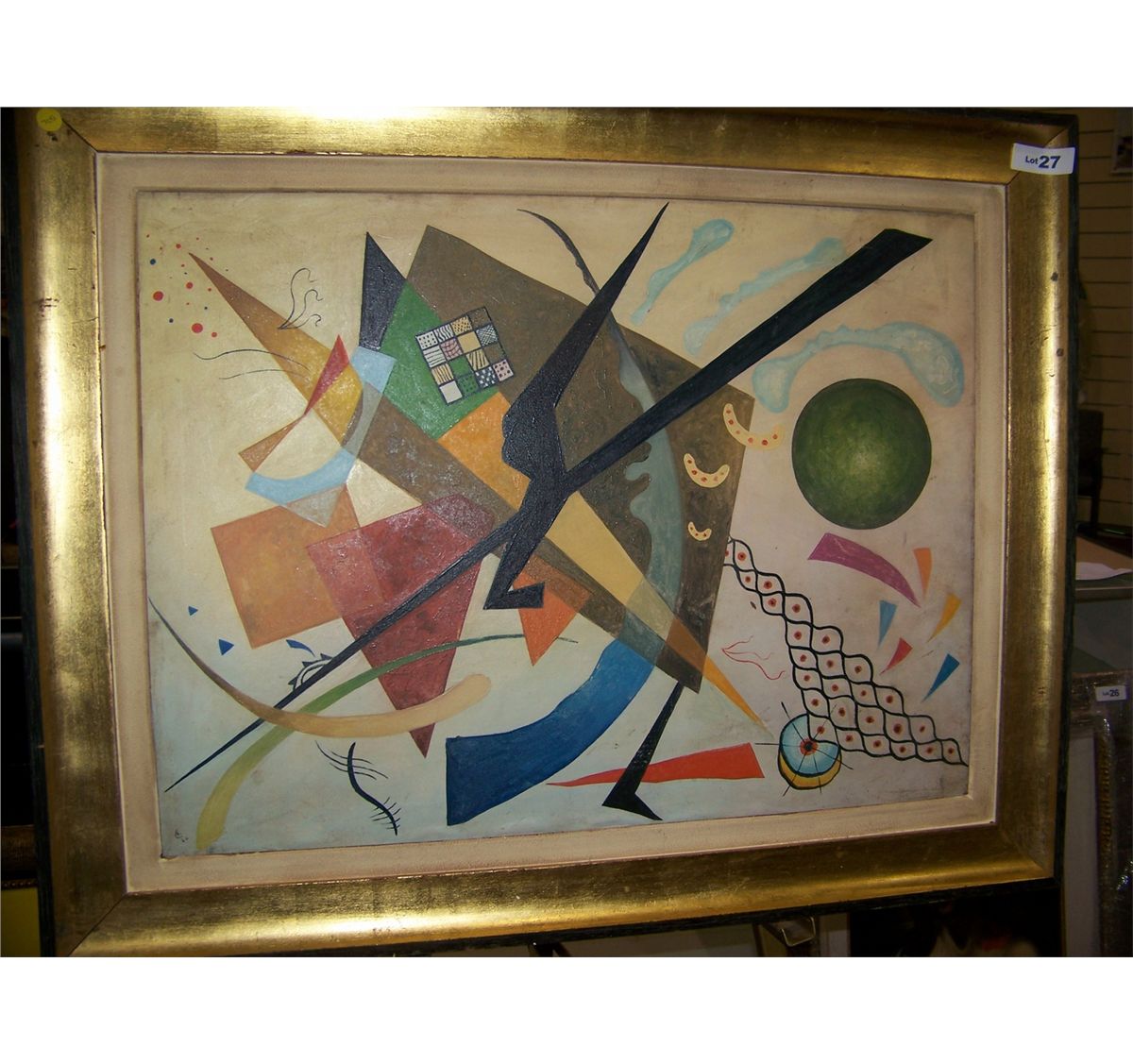 KANDINSKY ORIGINAL OIL ON CANVAS, CUSTOM FRAMED. SIGNED LOWER LEFT