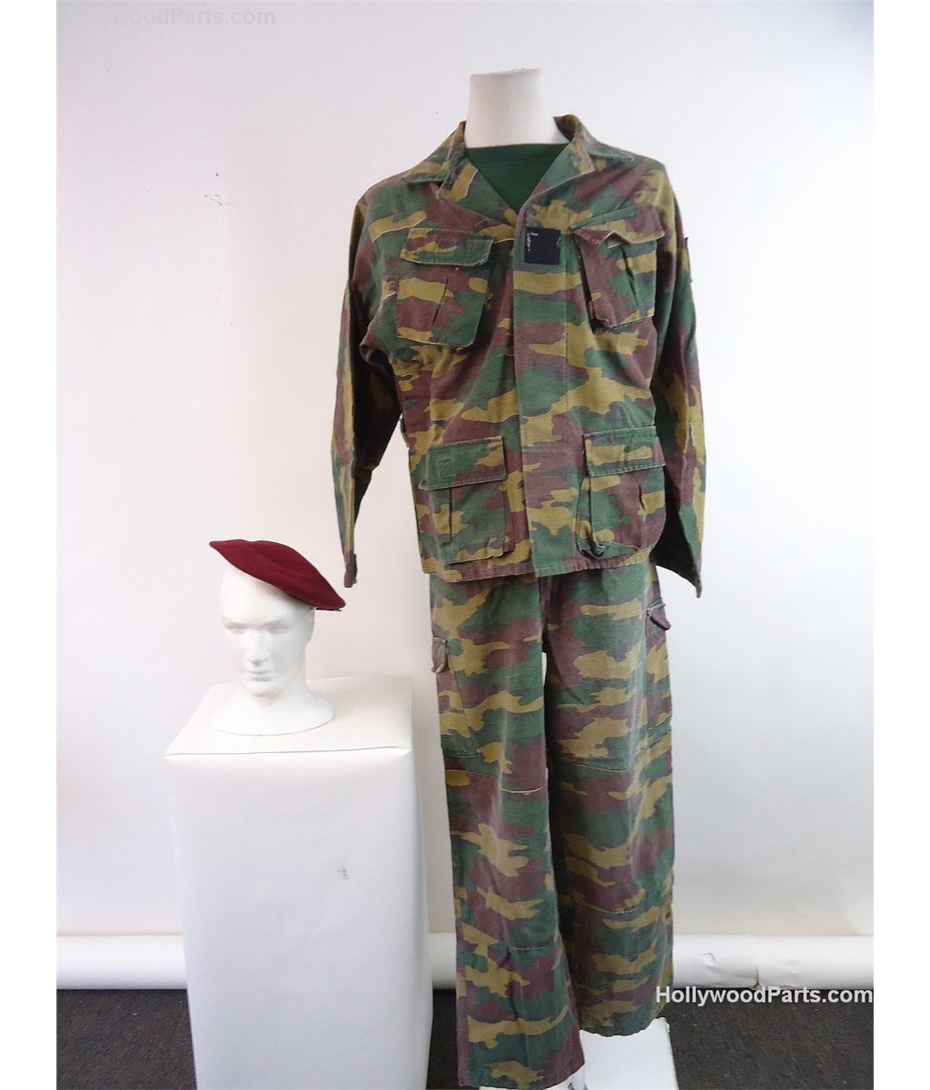 Hotel Rwanda Belgian Soldier Green Camouflage Uniform Costume