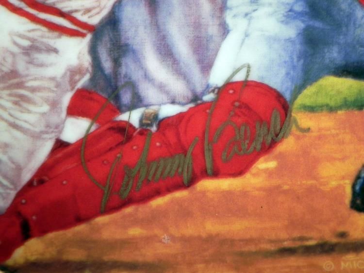 Johnny Bench Signed Fame at the Plate Collector Plate