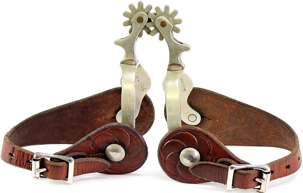 Nice pair Ricardo nickel silver cowgirl spurs