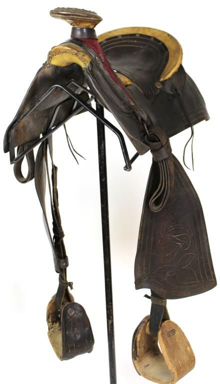 Early Sam Stagg rigged square skirt saddle