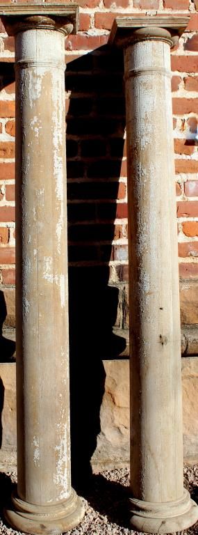 Pair antique wood columns 65" tall. Est. 100-175