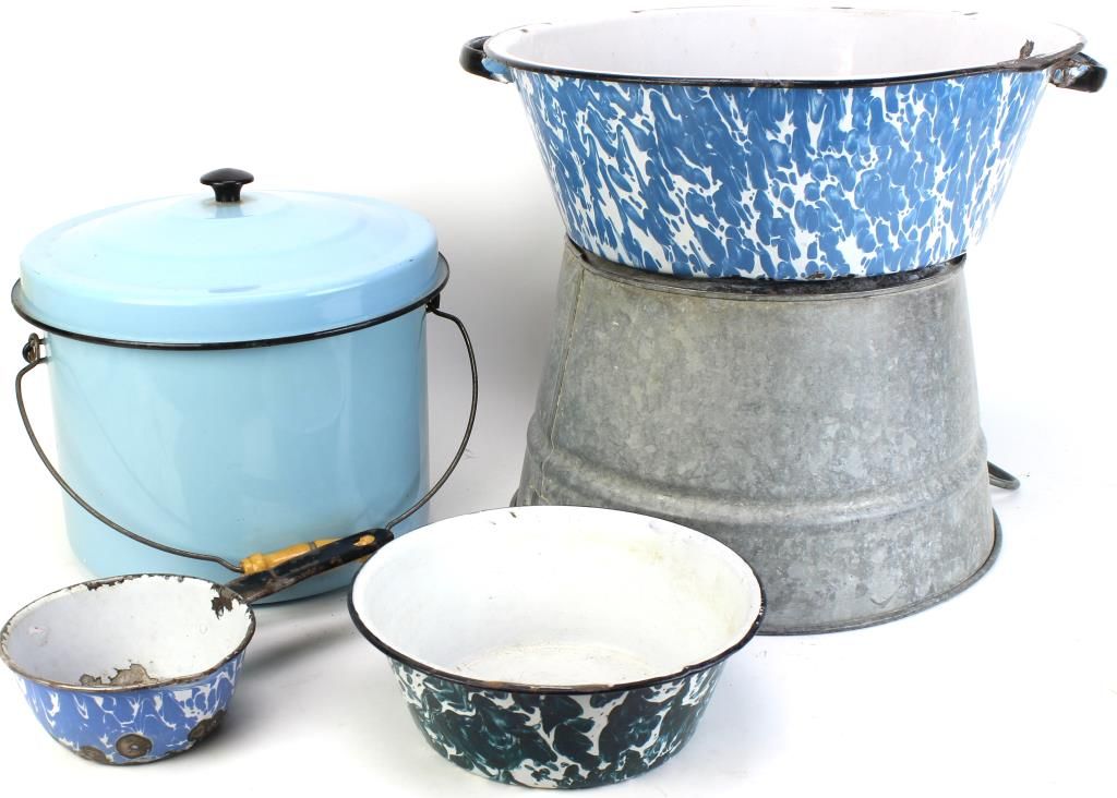 Collection of 5 includes powder blue enamel
