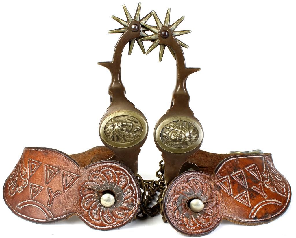 Early Buermann marked Hercules bronze spurs