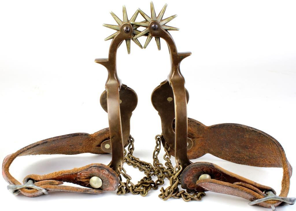 Early Buermann marked Hercules bronze spurs