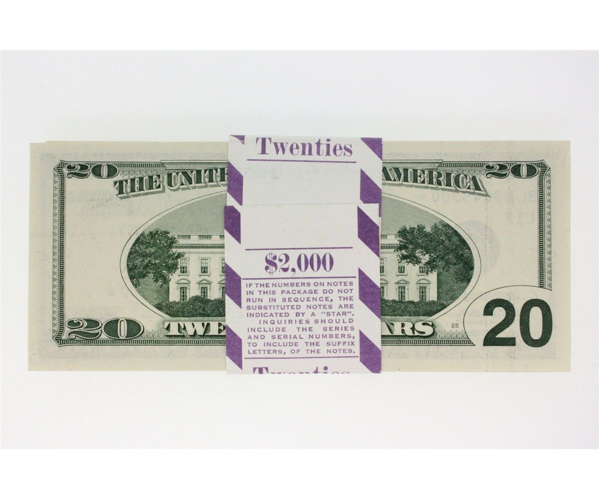 100 Uncirculated Sequential $20 Bills, ($2000 Face Value)