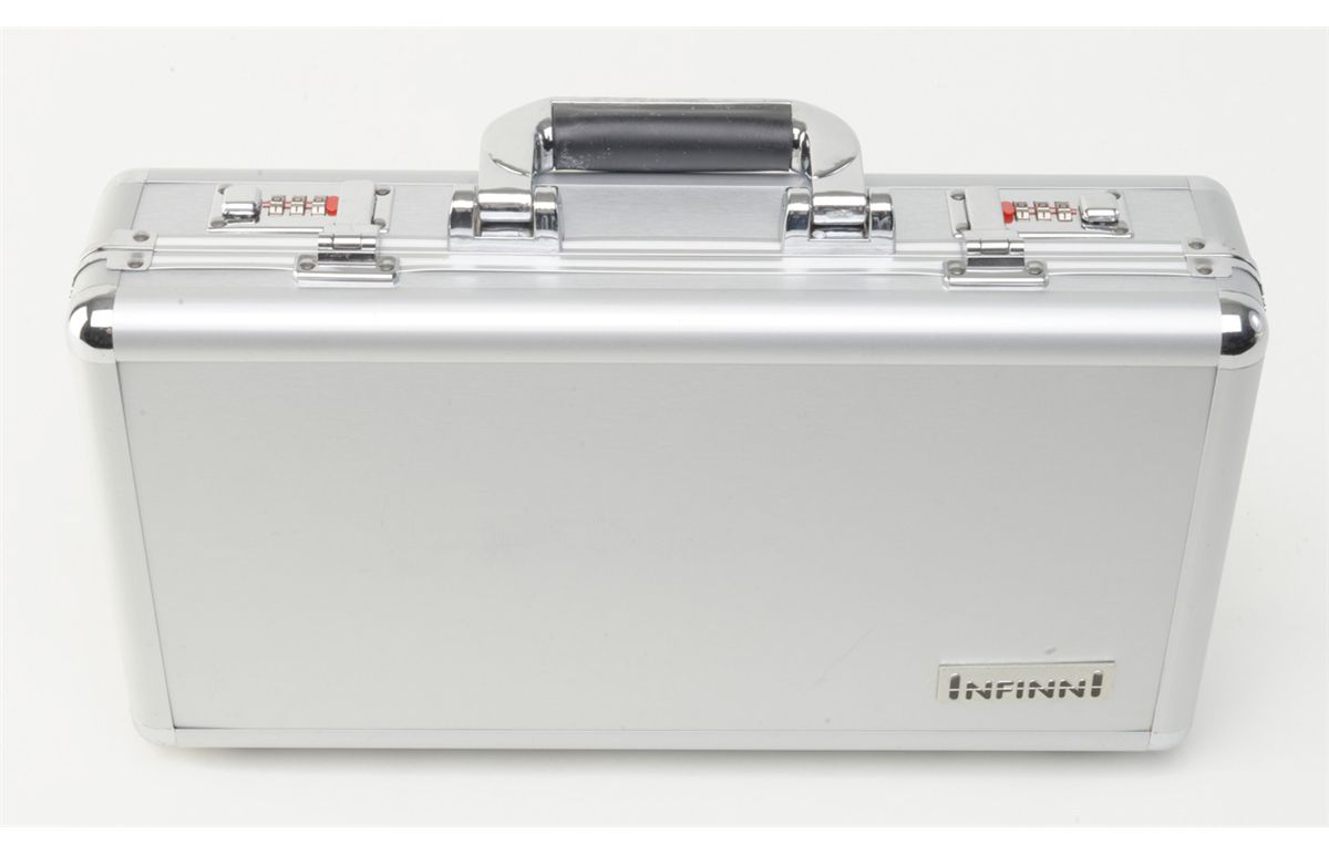 Lot of 3 metal cases including an Infinni padded small briefcase with ...