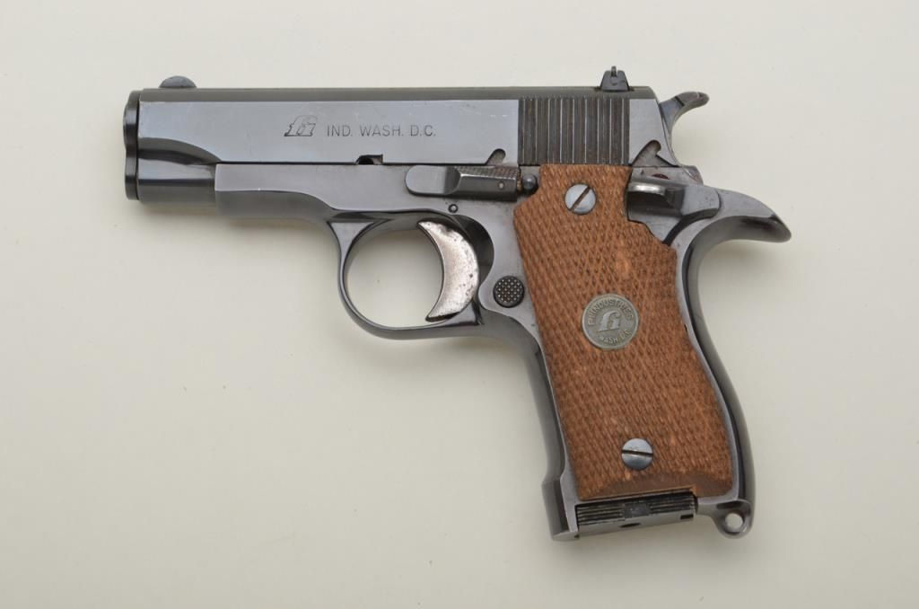 FI Model D semi-auto pistol, .380 cal., 3-1/4” barrel, blue finish ...