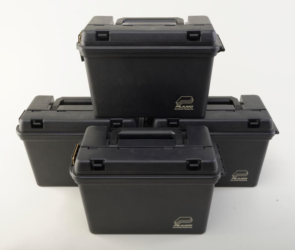Lot of 4 large heavy duty plastic ammo storage bins by Plano Outdoor ...