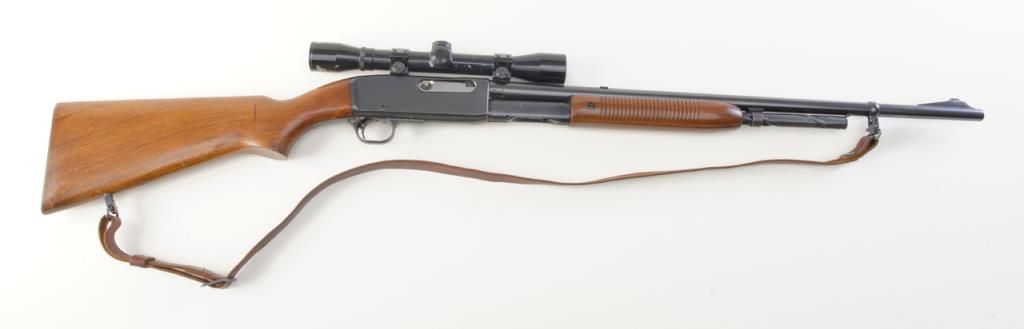 Remington 141 pump action rifle in .30 Remington caliber, 24” blued ...