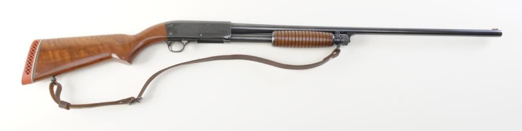 Ithaca Model 37 Featherlight pump action shotgun, 16 gauge, 28” blued ...