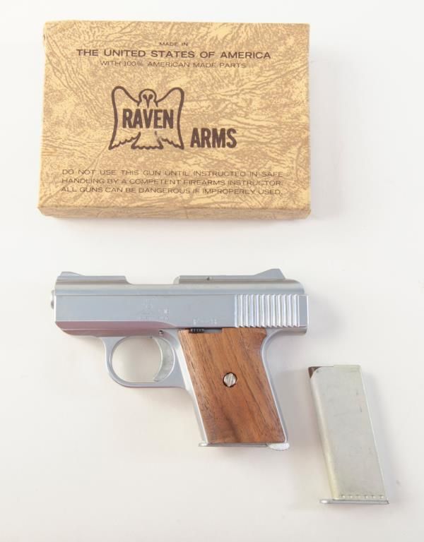 Raven Arms Model MP-25 semi-auto pocket pistol, .25 cal., 2-1/2” barrel ...