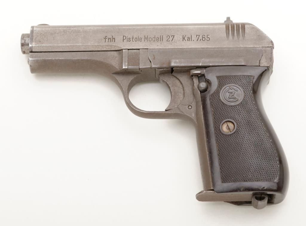 CZ Model 27 semi-auto pistol, 7.65mm cal., 4” barrel, military finish ...