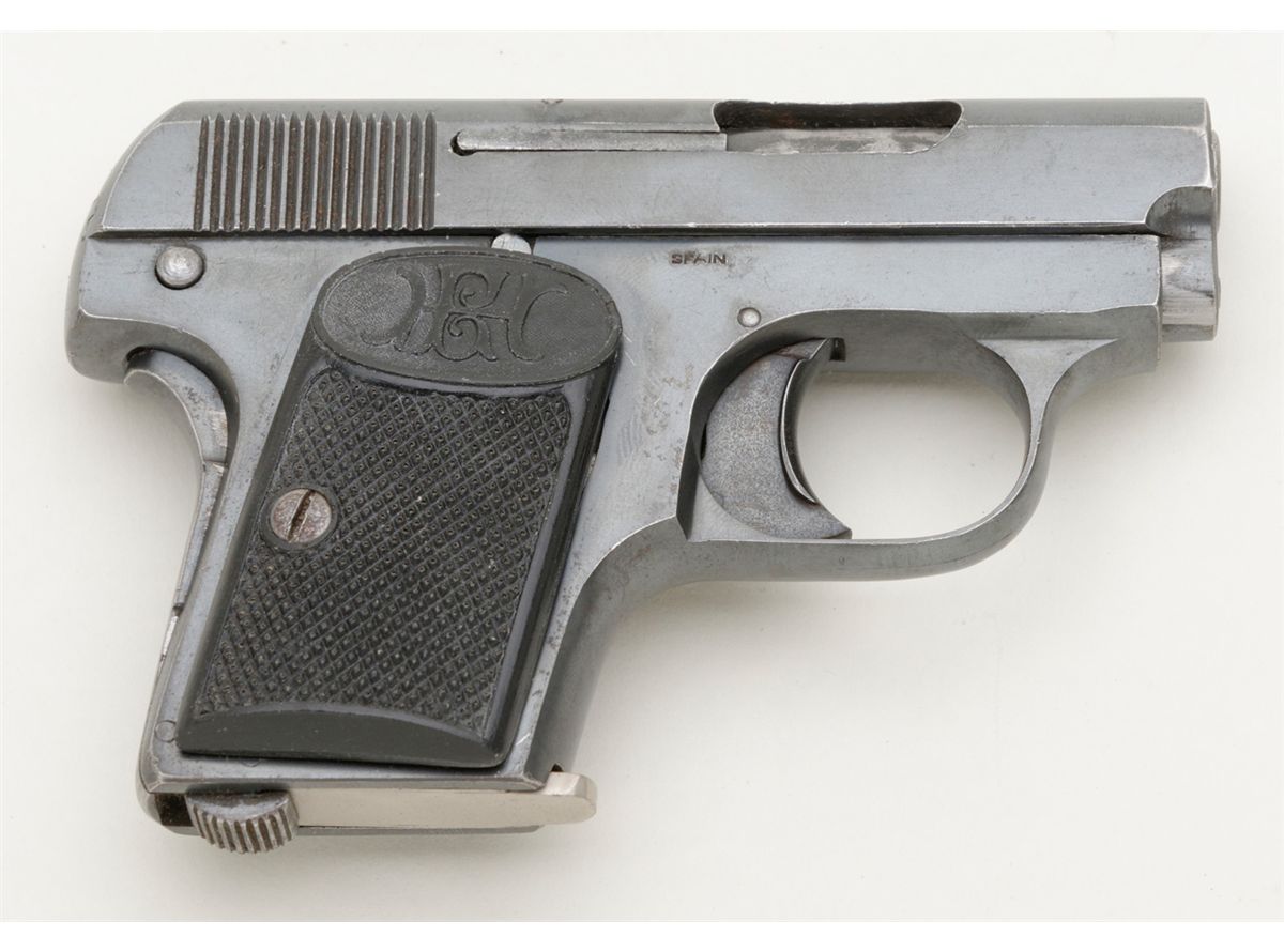 Spanish .25 semi-auto pistol based on the Browning design, 2” barrel ...