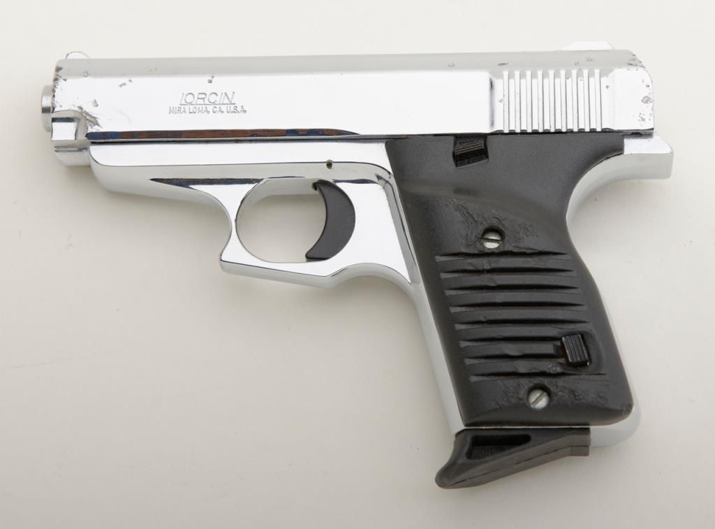 Lorcin Model L380 semi-auto pistol, .380 cal., 3-1/2” barrel, nickel ...