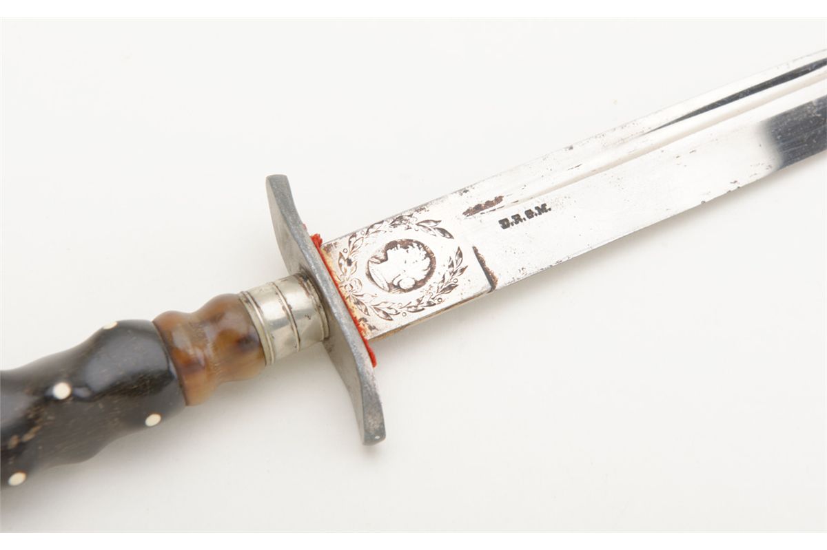 German 19th century to early 20th century Spearpoint Bowie Knife. Blade ...