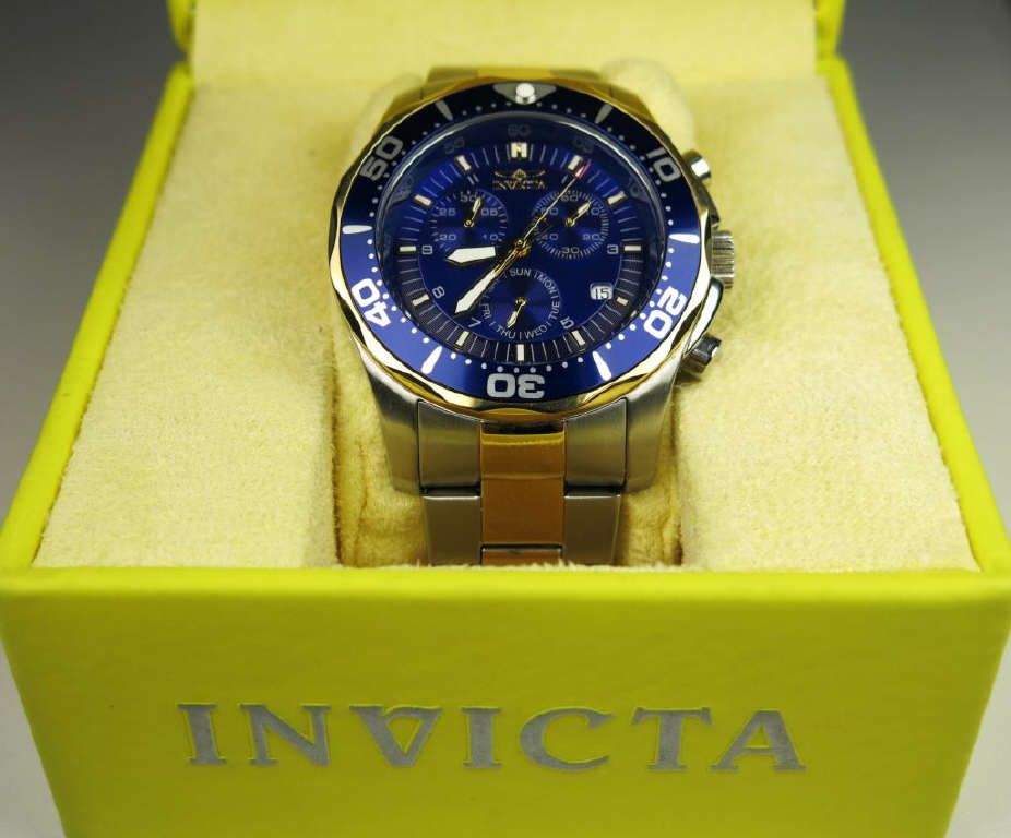 Handsome Men’s Invicta Swiss ‘Chronograph’ Watch with cobalt blue watch ...