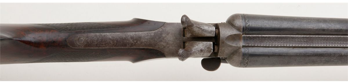 Belgium 410 Double Barrel exposed Hammer Shotgun with skeleton style ...