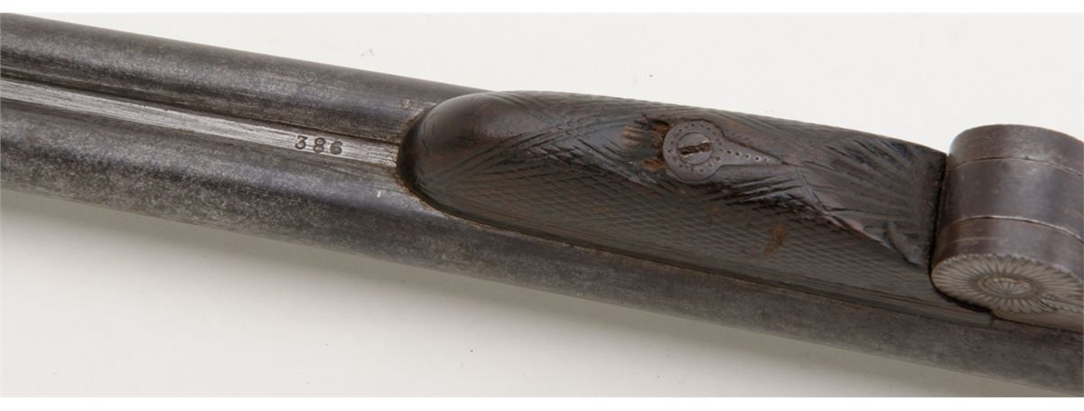 Belgium 410 Double Barrel exposed Hammer Shotgun with skeleton style ...