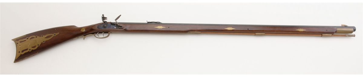 Reproduction Kentucky rifle with full stock. Made in Spain. Marked ...