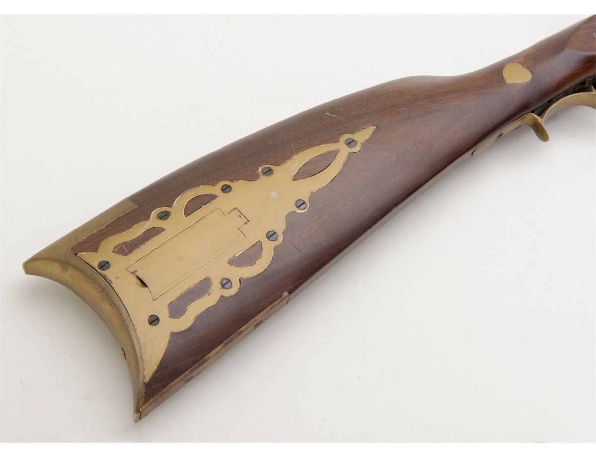 Reproduction Kentucky rifle with full stock. Made in Spain. Marked ...