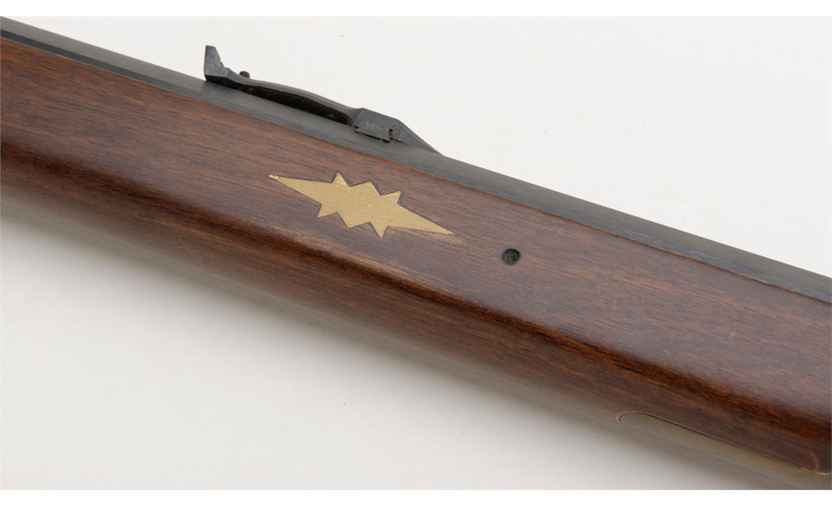 Reproduction Kentucky rifle with full stock. Made in Spain. Marked ...