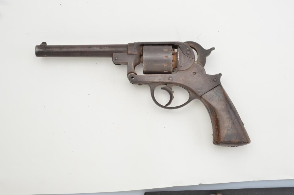 Antique Starr DA percussion revolver, .44 cal., 6” barrel, wood grips ...