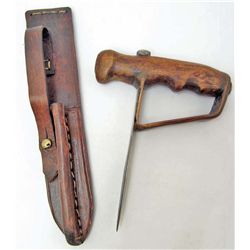 WW1 BRITISH ARMY COMBAT TRENCH PUSH DAGGER W/ SCABBARD