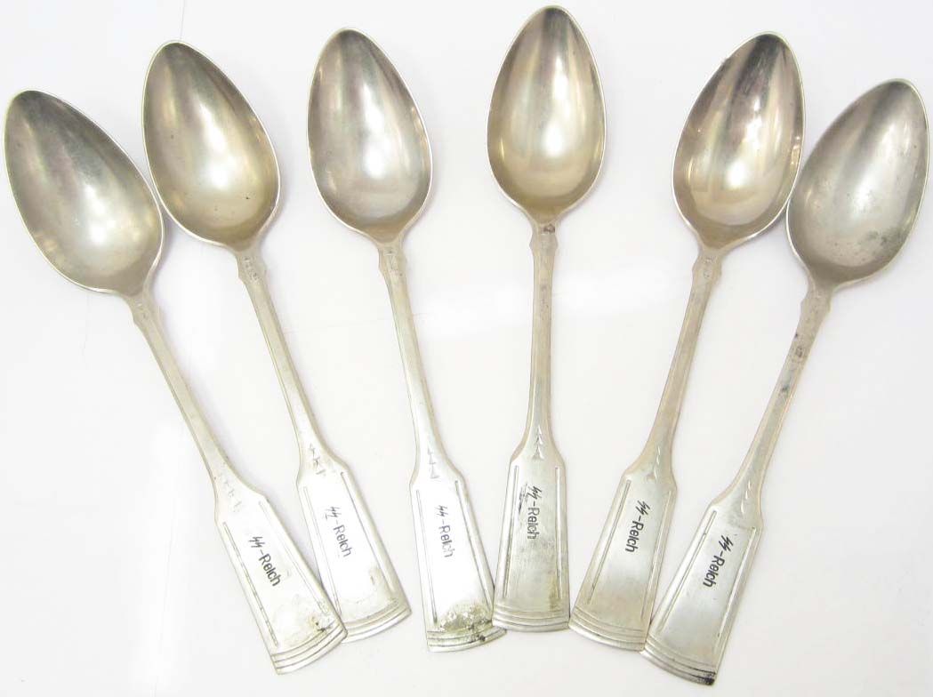LOT OF 6 GERMAN NAZI SS DAS REICH TABLE SPOONS