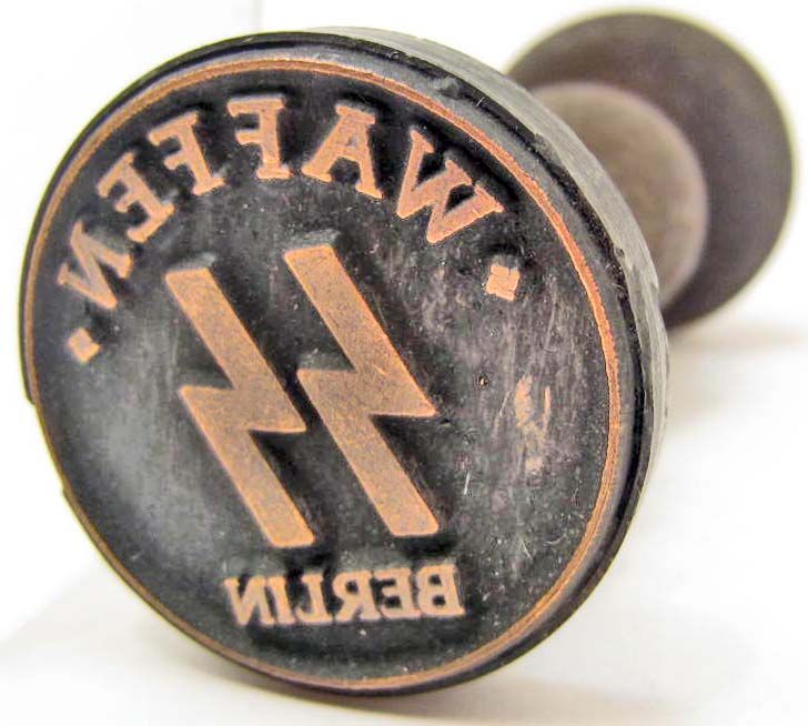 GERMAN NAZI WAX SEAL / RUBBER STAMP W/ WOOD HANDLE