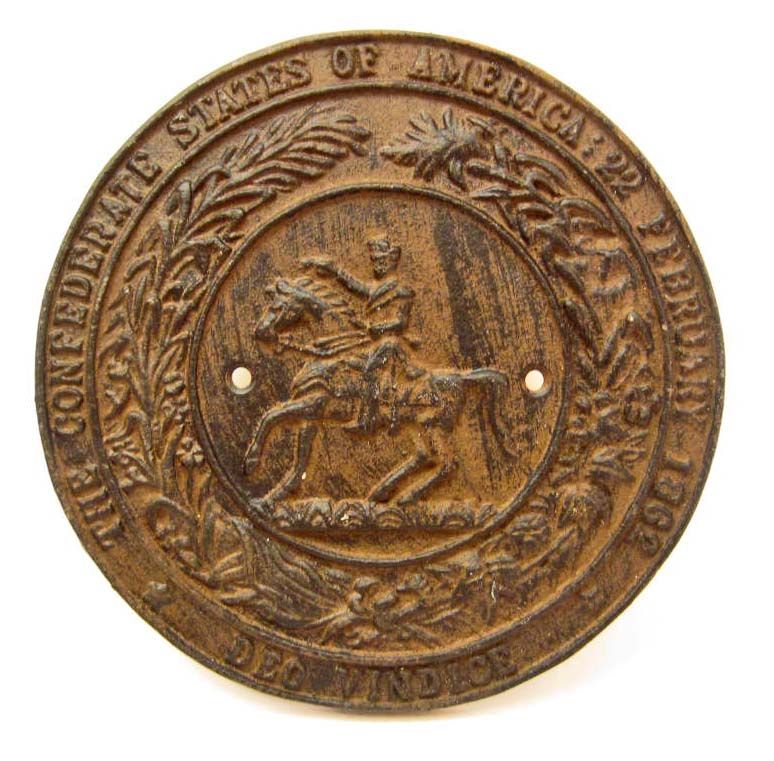 CAST IRON CONFEDERATE STATES OF AMERICA PLAQUE