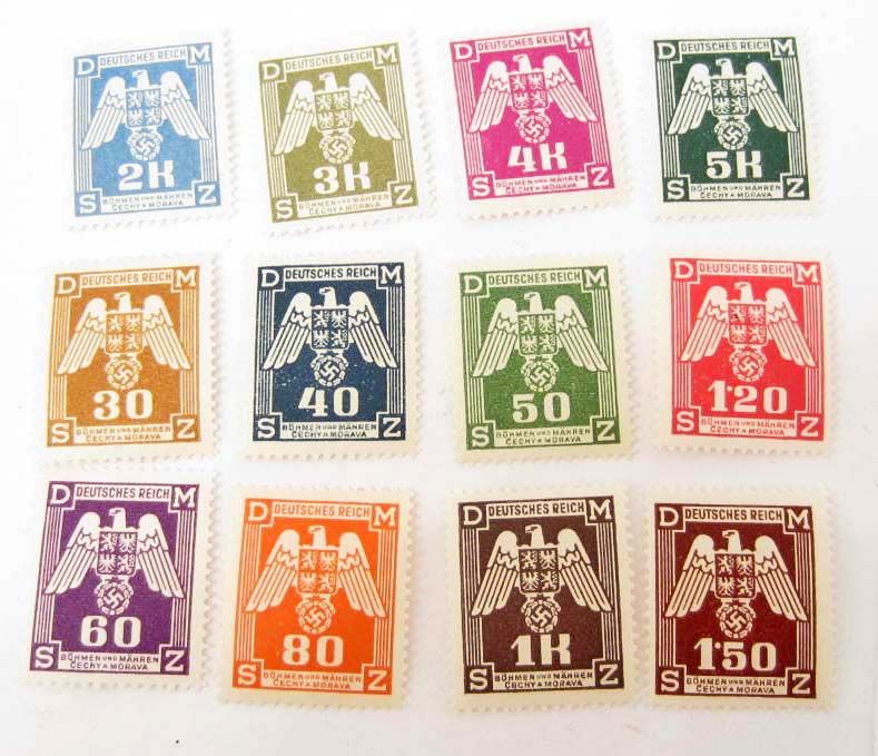 LOT OF VINTAGE WW2 ERA GERMAN NAZI STAMPS W/ SWASTIKAS