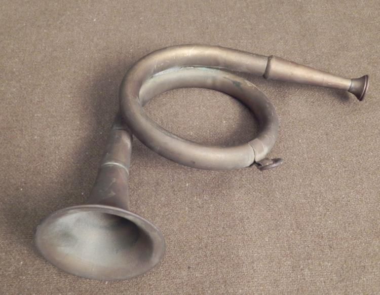 Antique Civil War Circular Brass Bugle 11 Inch
