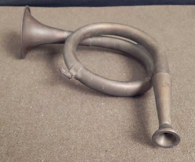 Antique Civil War Circular Brass Bugle 11 Inch