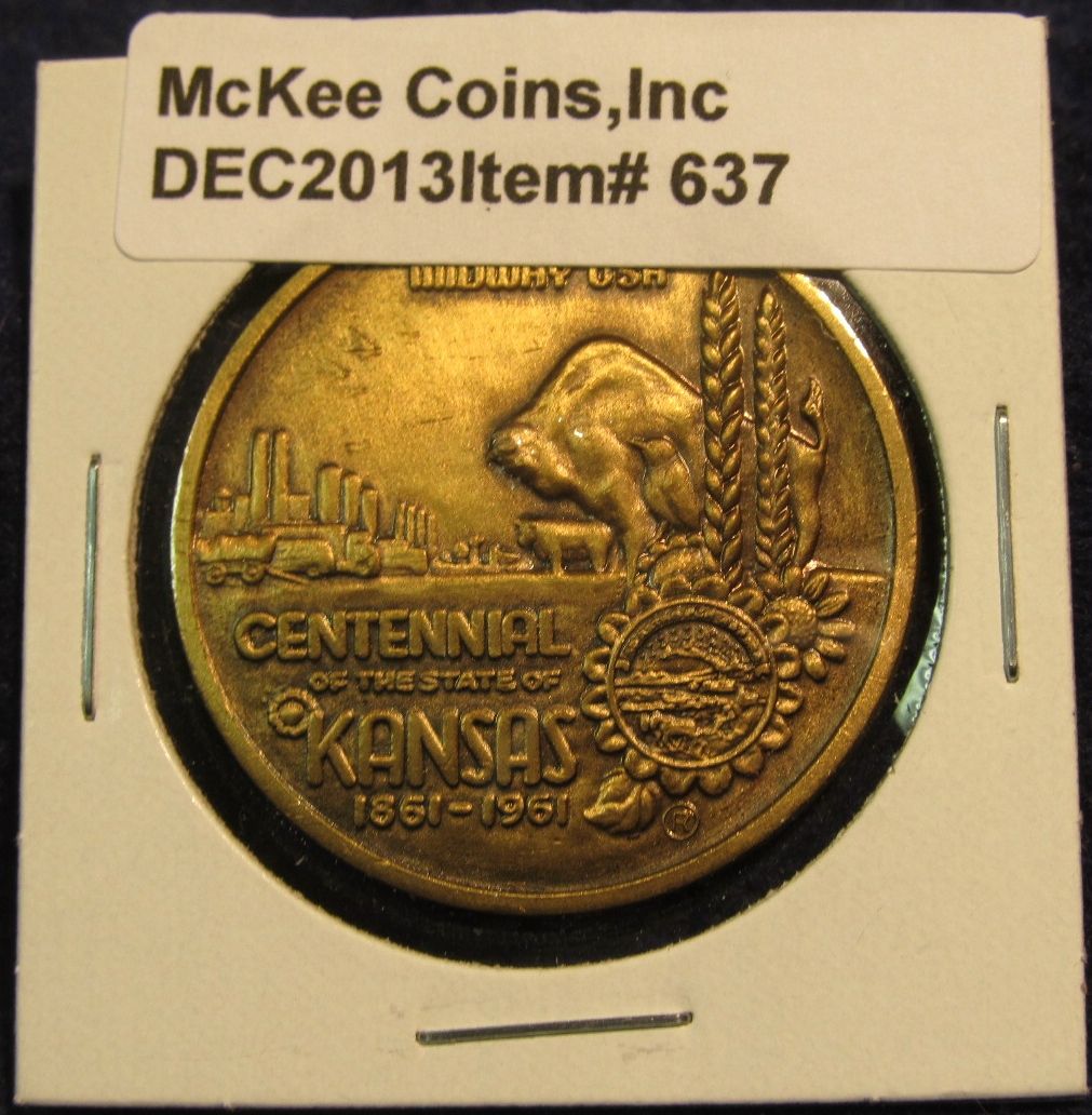 637. 1861-1961 Centennial of Kansas Coin – Sedgwick County