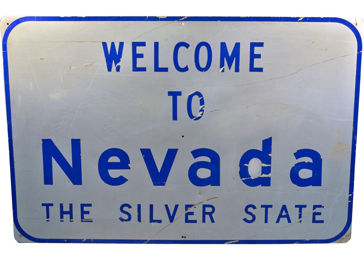 Large Nevada Metal Highway Sign