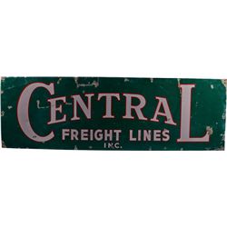 Vintage "Central Freight Lines Inc." Porcelain Sign