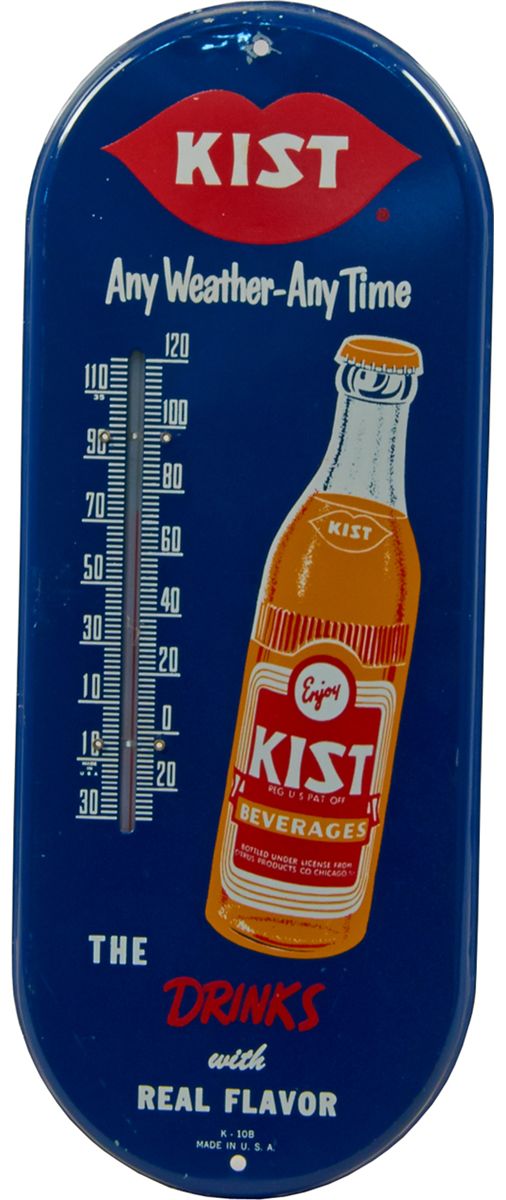 KIST Beverages Tin Thermometer Advertisement Sign
