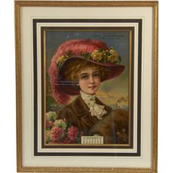 December 1913 Litho. Advertisement Calendar In Frame