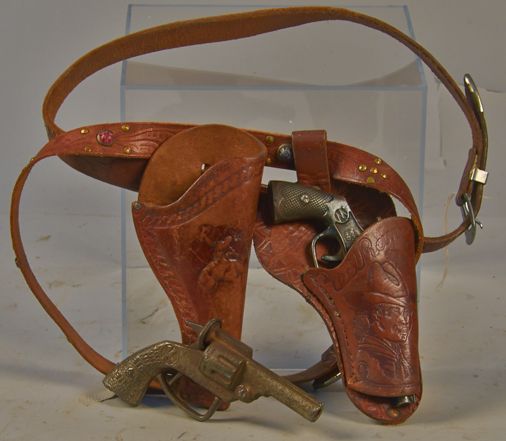 Lot Of 2 - Vintage Cast-Iron Single Action Cap Guns In