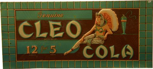 Genuine CLEO Cola Embossed Tin Advertisement Sign
